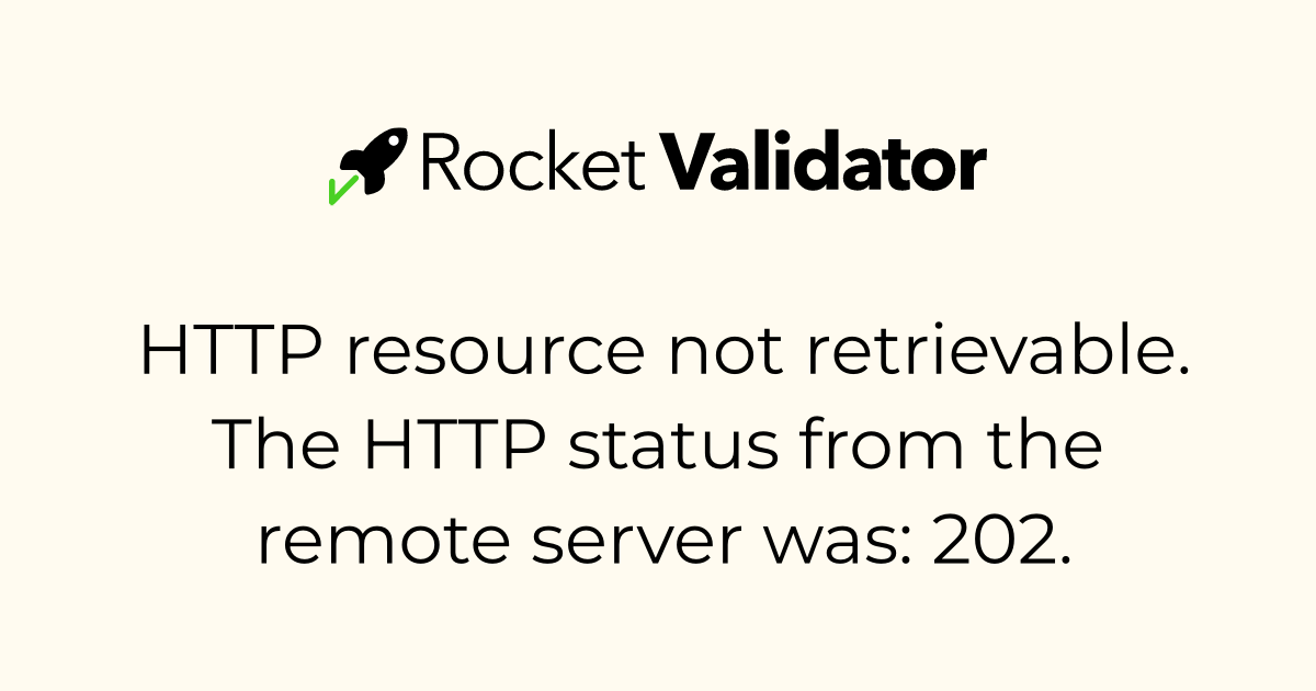 HTML check: HTTP resource not retrievable. The HTTP status from the ...
